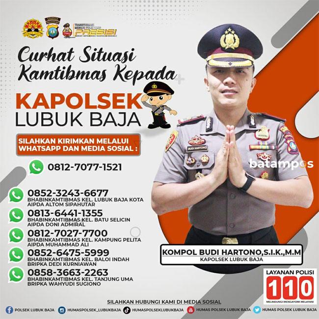 Polsek Lubukbaja Buka Pengaduan Via WA dan Medsos, Ini Nomornya ...