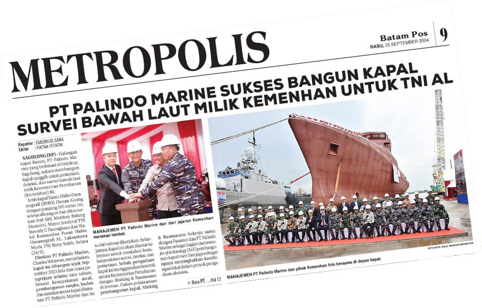 PT Palindo Marine Sukses Bangun Kapal Survei Bawah Laut Milik Kemenhan ...