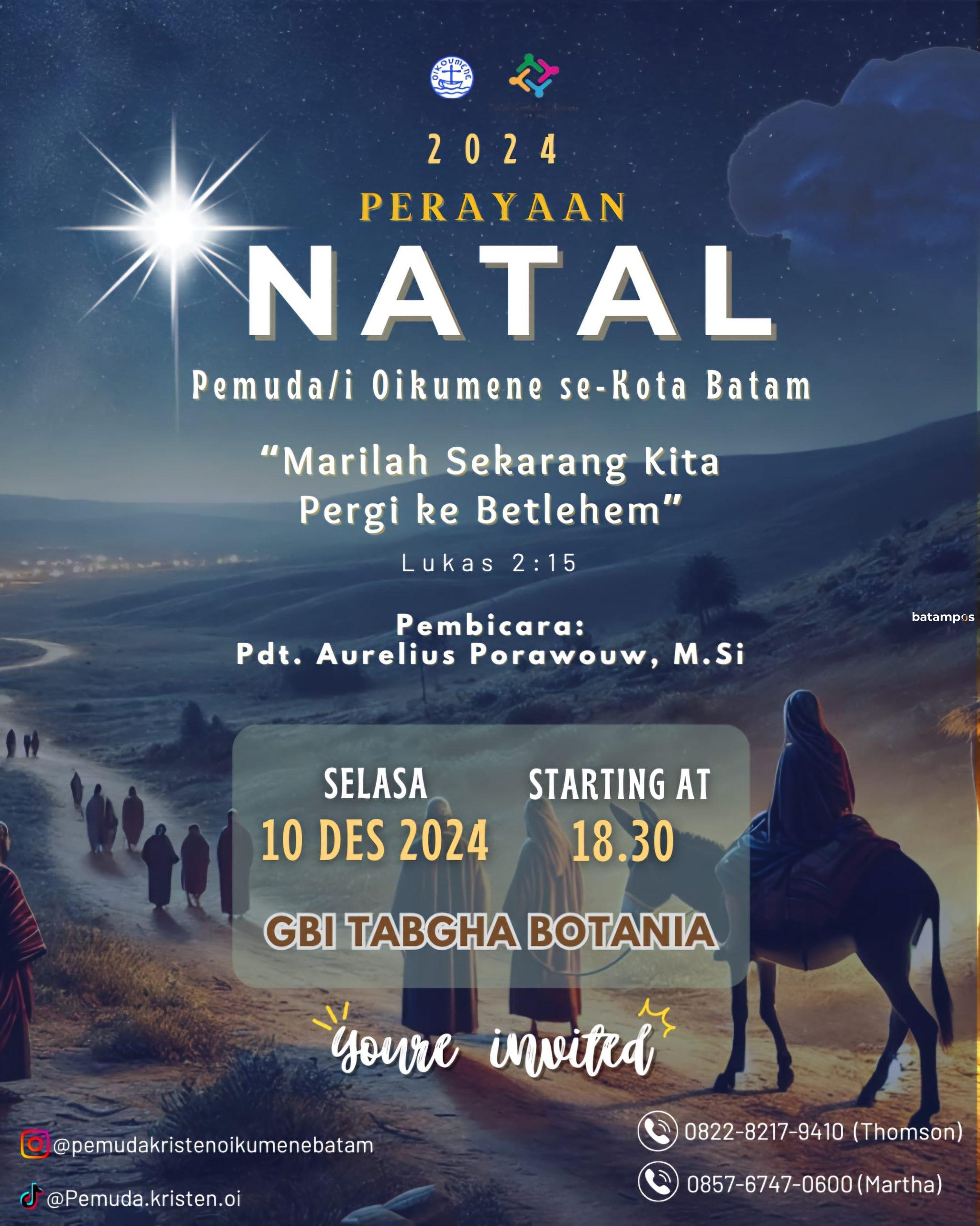 Pemuda Kristen se-Kota Batam Gelar Natal Oikumene 2024, 'Mempererat ...